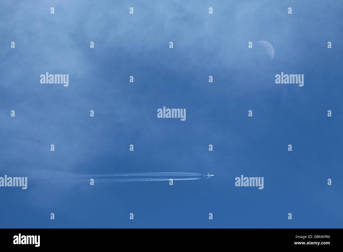 Chem Plane under the Moon Stock Photo - Alamy