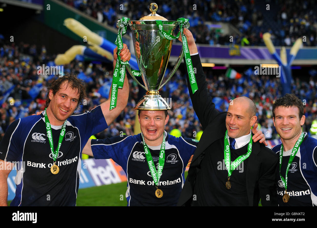 (l-r) Leinster's Rocky Elsom, Brian O'Driscoll, Felipe Contepomi and ...