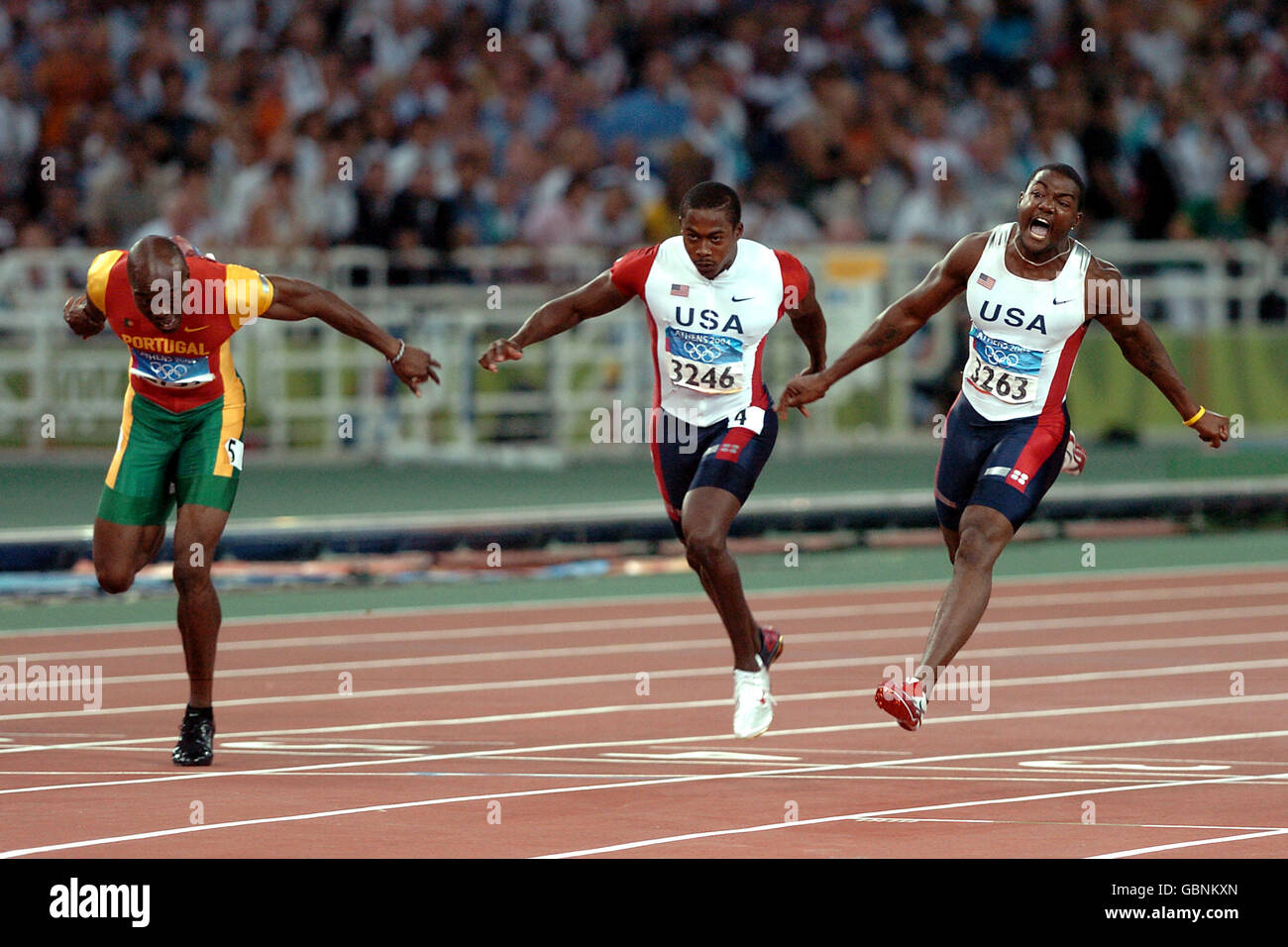 Athletics - Athens Olympic Games 2004 - Men's 100m - Final Stock Photo ...