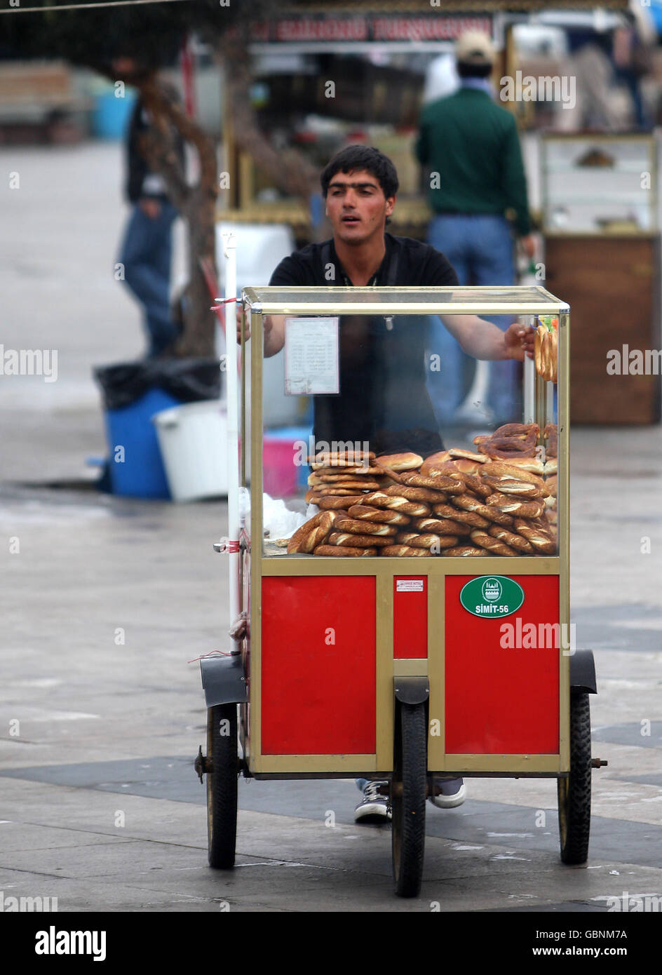 Travel Stock - Istanbul - Turkey. A street vendor sells food in ...