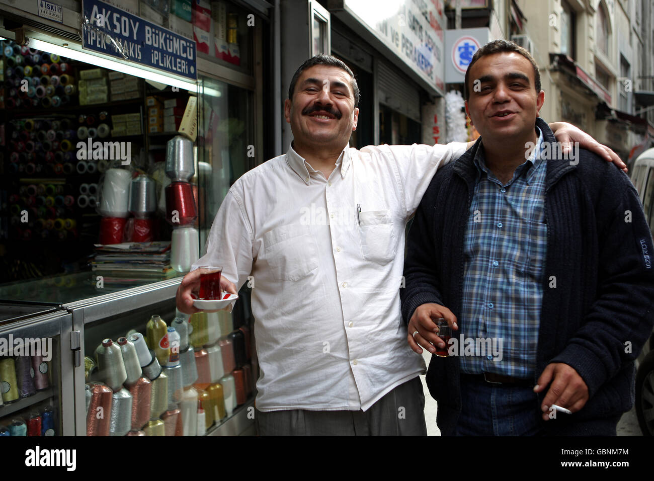 Men drink tea on the street in istanbul hi-res stock photography and ...