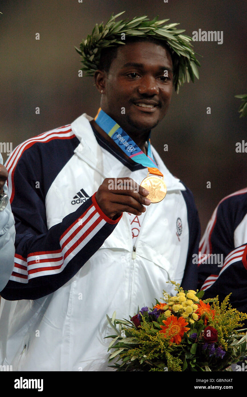 Athletics - Athens Olympic Games 2004 - Men's 100m - Final Stock Photo ...