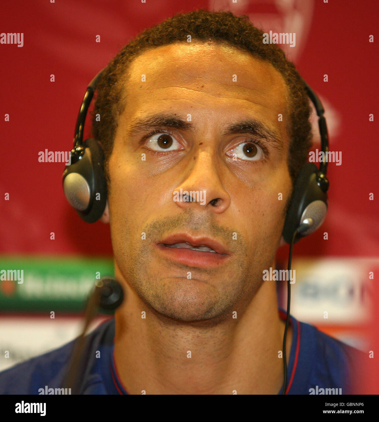 Manchester United's Rio Ferdinand during the press conference Stock ...