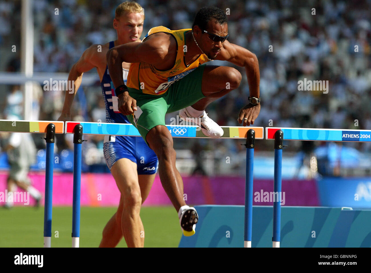 Athletics - Athens Olympic Games 2004 - Men's 110m Hurdles - Heat Six ...