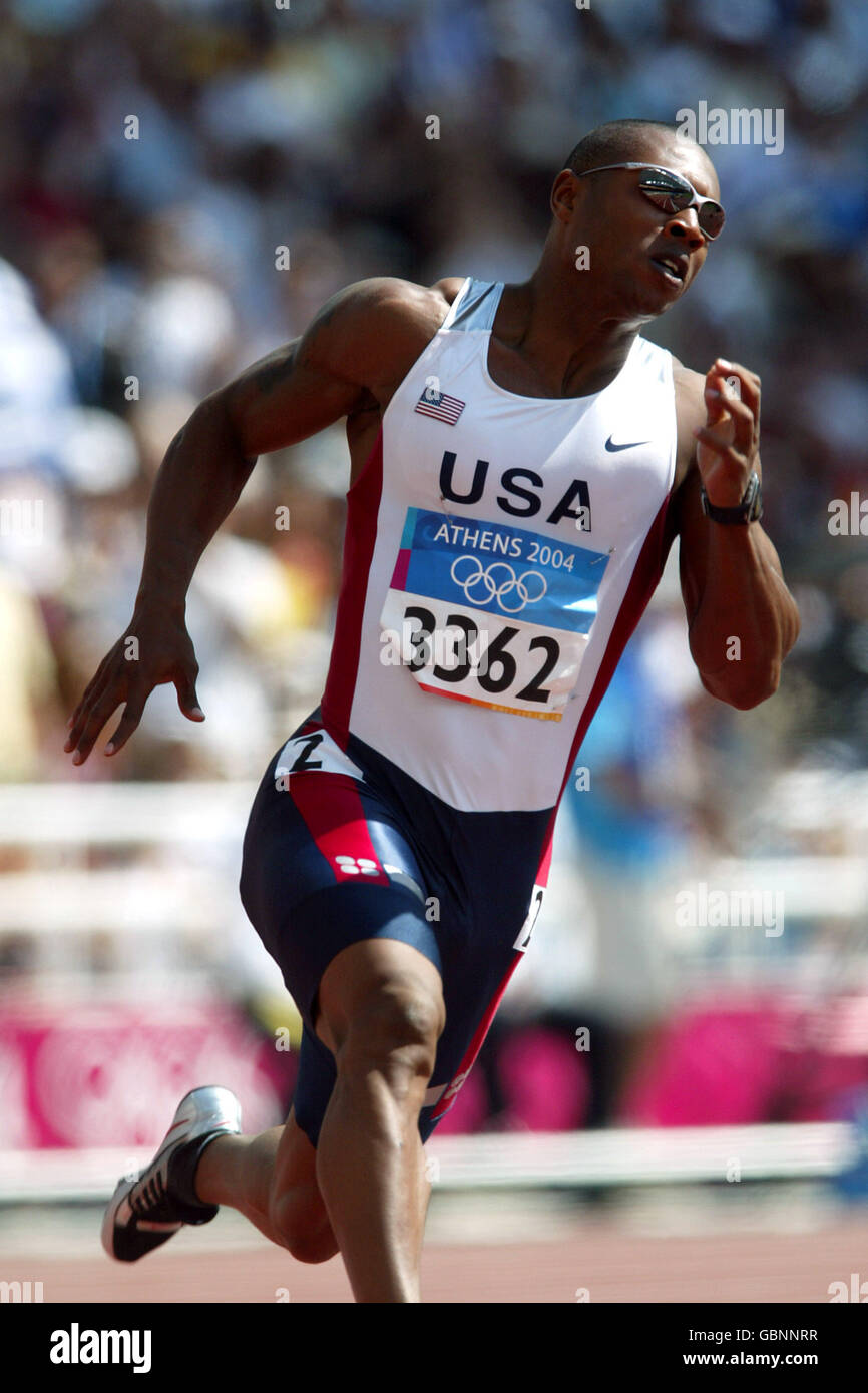 Athletics olympic games 2004 mens 200m round one heat six hi-res stock ...
