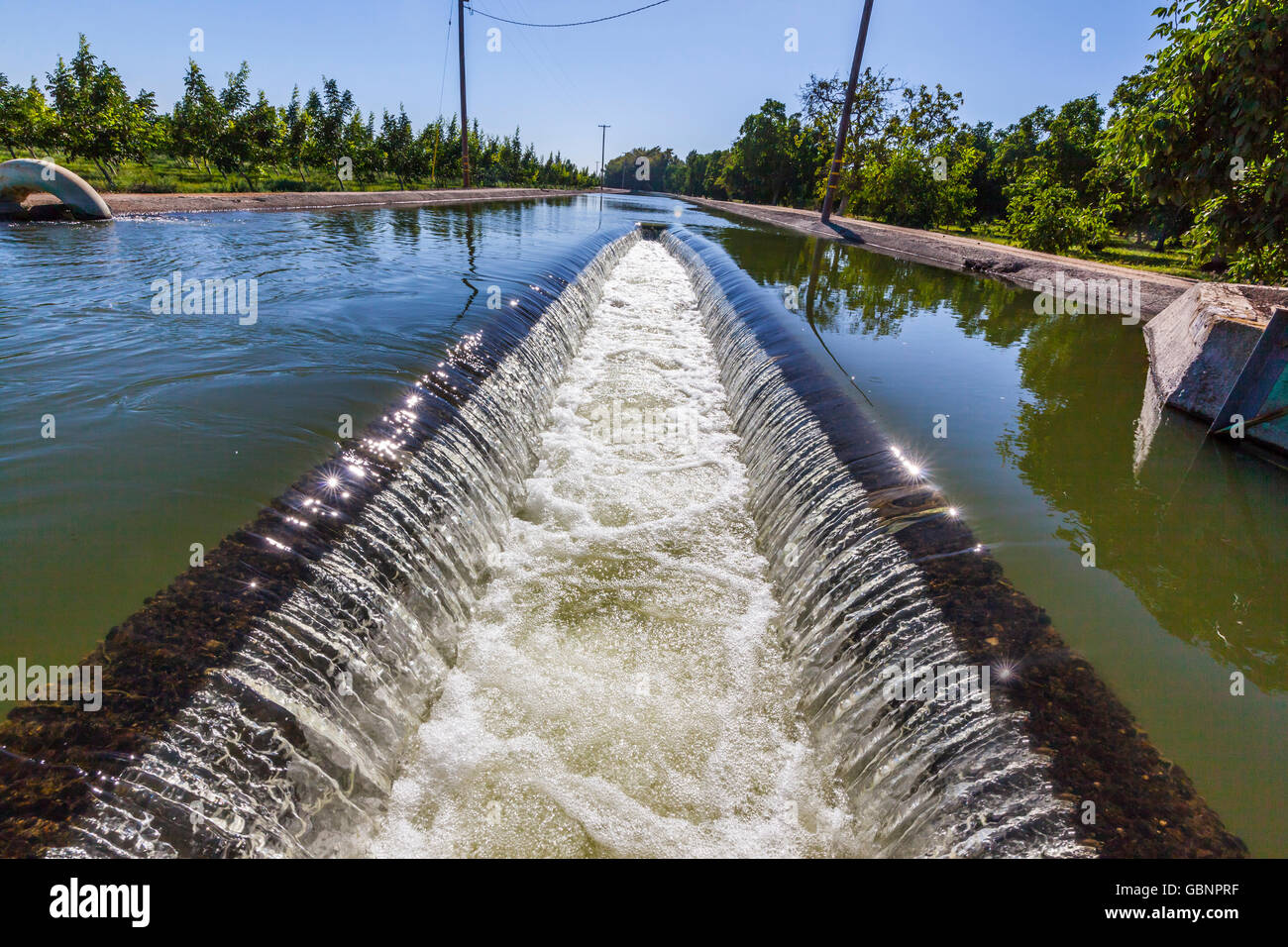 An irrigation canal in the San Joaquin Valley of California near ...