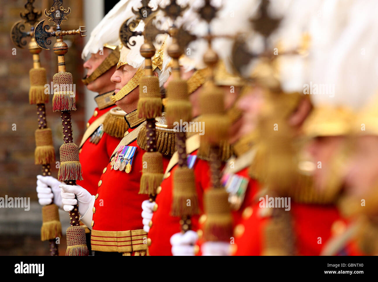 Members of the Gentlemen at Arms, in Colour Court, at St James's Palace ...