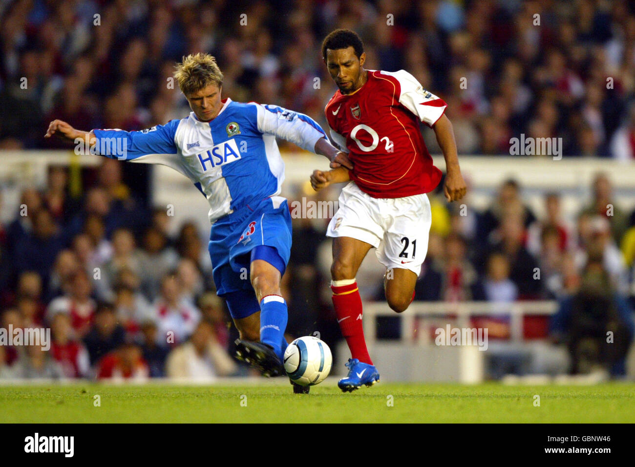 Arsenal's Jermaine Pennant and Blackburn Rovers' Vratislav Gresko ...