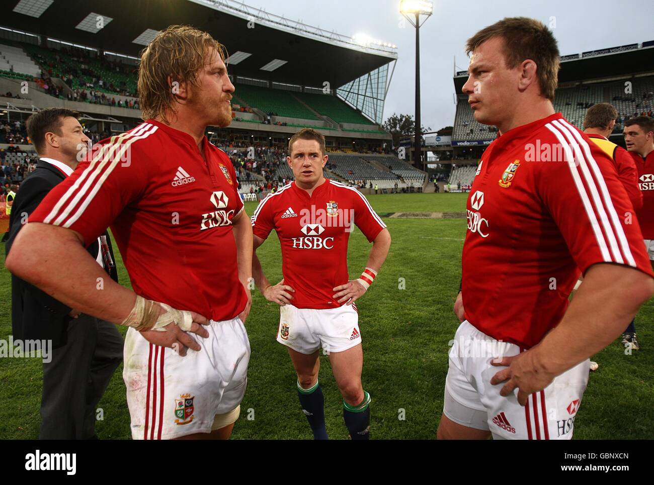 British and Irish Lions' Andy Powell (left), Shane Williams (centre ...