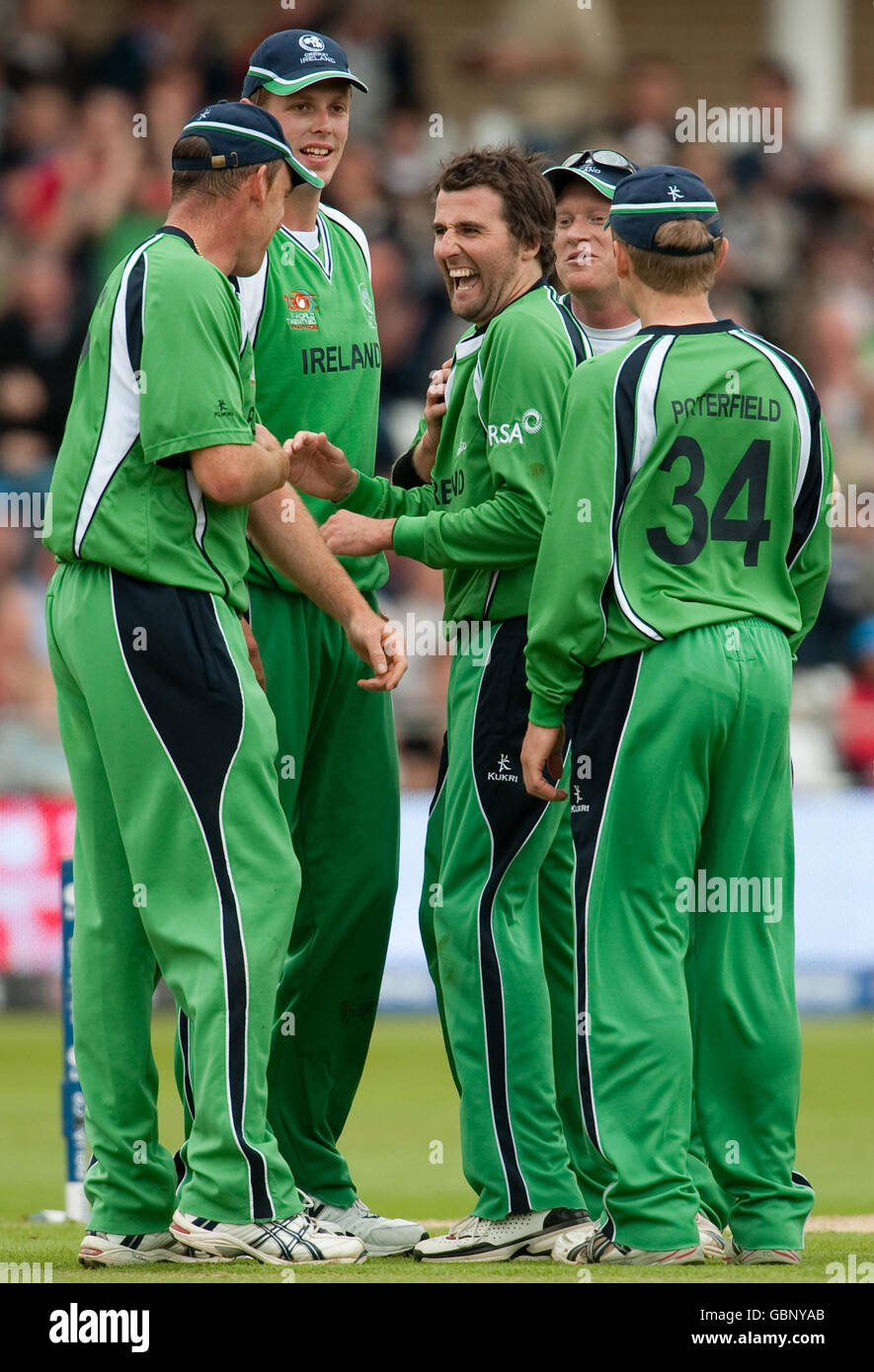 Ireland's Kyle McCallan (centre) celebrates with teammates after ...