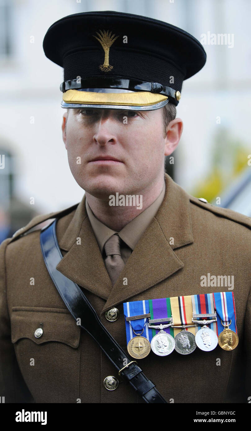 Major david bevan after the funeral service in pencoed hi-res stock photography and images - Alamy
