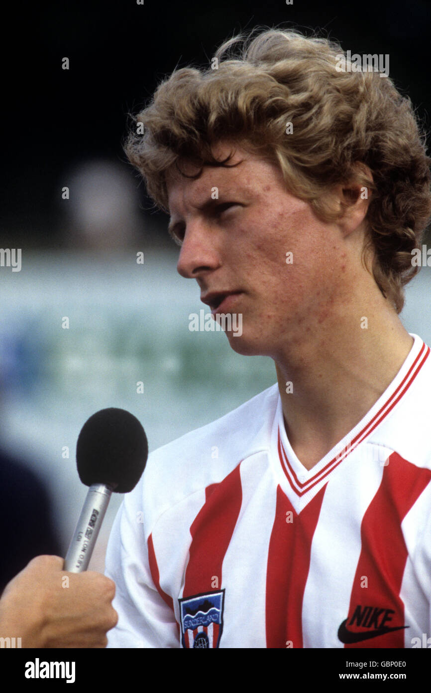 Portrait of Steve Cram, British middle distance runner, sporting a ...