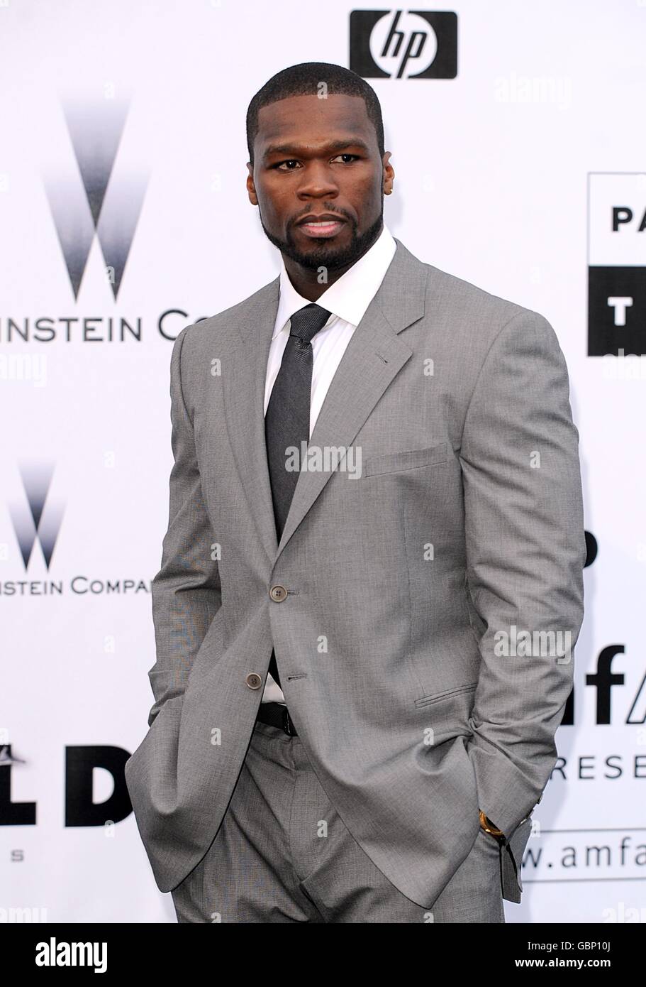 50 Cent arriving for the AmfAR 'Cinema Against AIDS' dinner and auction ...