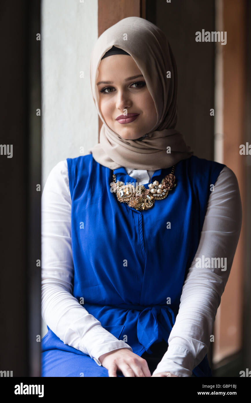 Humble Muslim Woman Is Praying In The Mosque Stock Photo - Alamy
