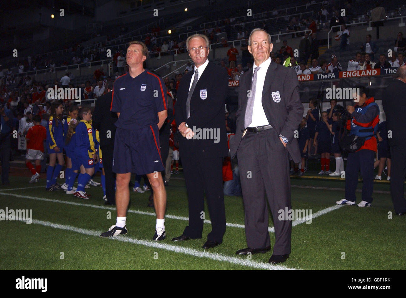 England's coach Sven Goran Eriksson with his assistants Tord Grip Grip ...