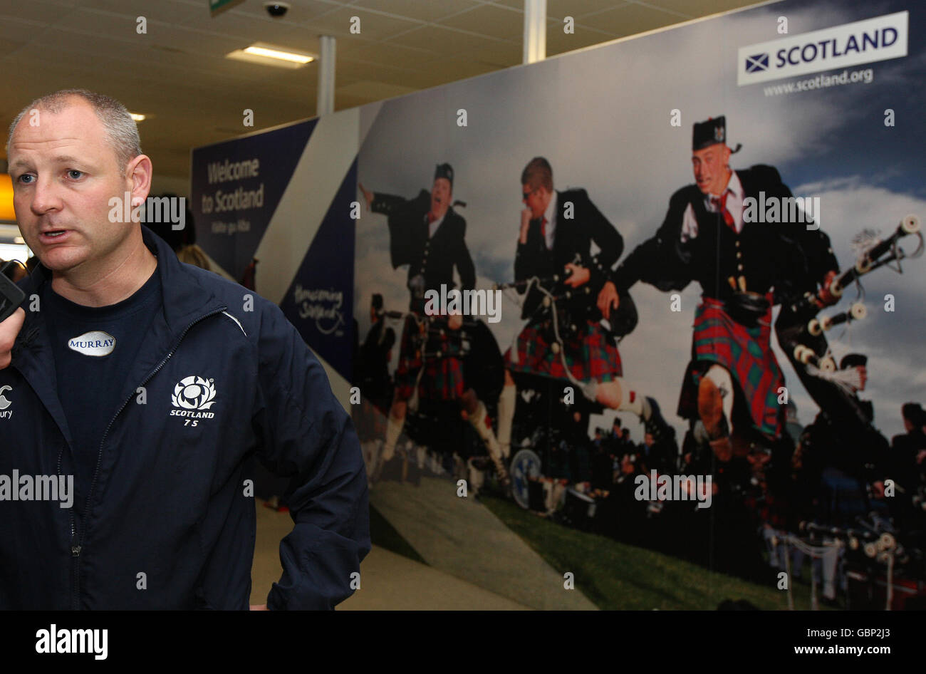 Scotland's Coach Steven Gemmill arrives at Edinburgh Airport, Edinburgh ...