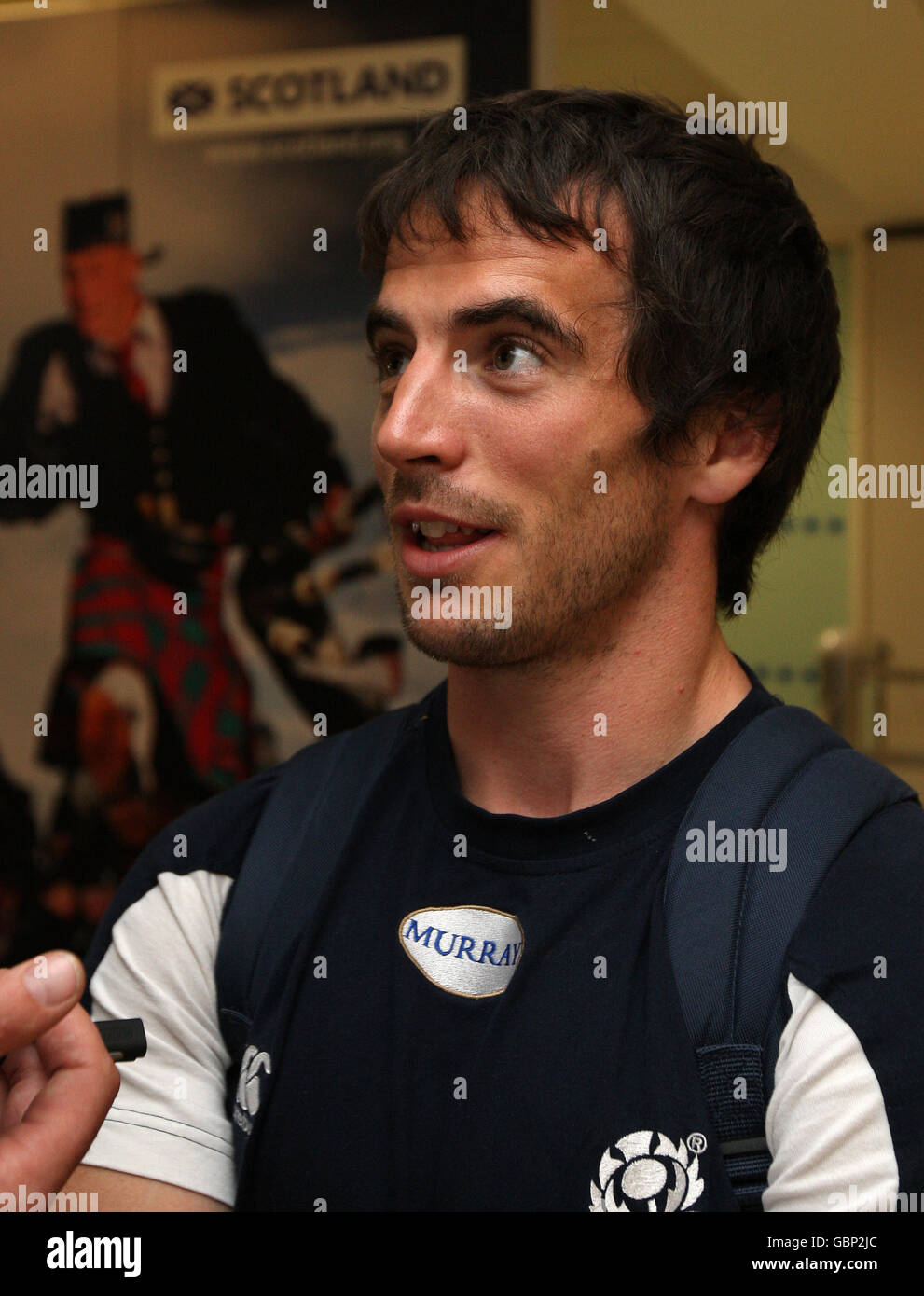 Scotlands colin gregor arrives at edinburgh airport hi-res stock ...