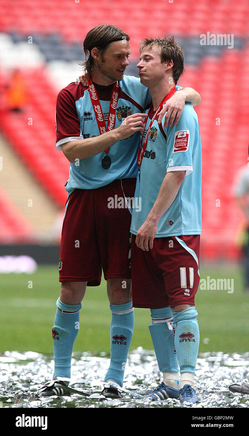 Burnley's Graham Alexander (left) and Wade Elliott (right) after the ...