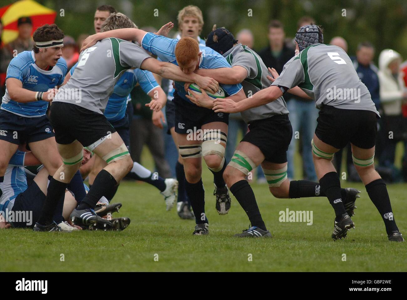 Match action between Scotland Under 20's and Ireland Under 20's during ...