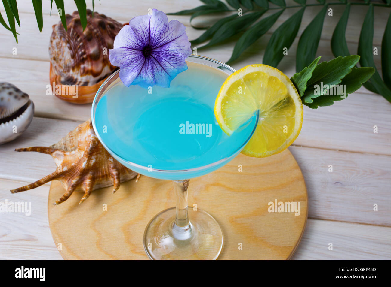 Blue tropical sea holidays cocktail. Blue Lagoon margarita martini ...
