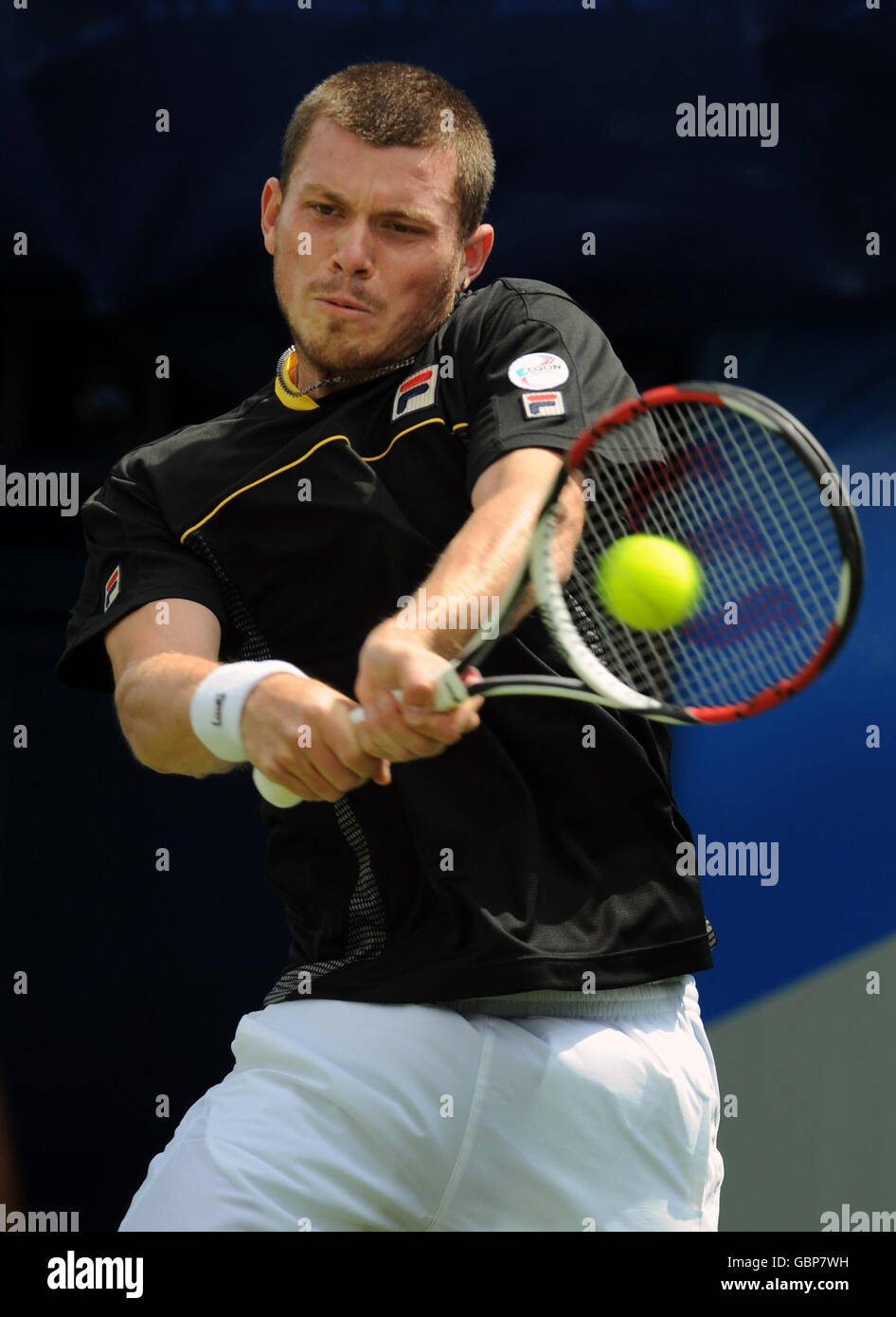 Great Britain's Joshua Goodall in action on Court 1 against Giles ...