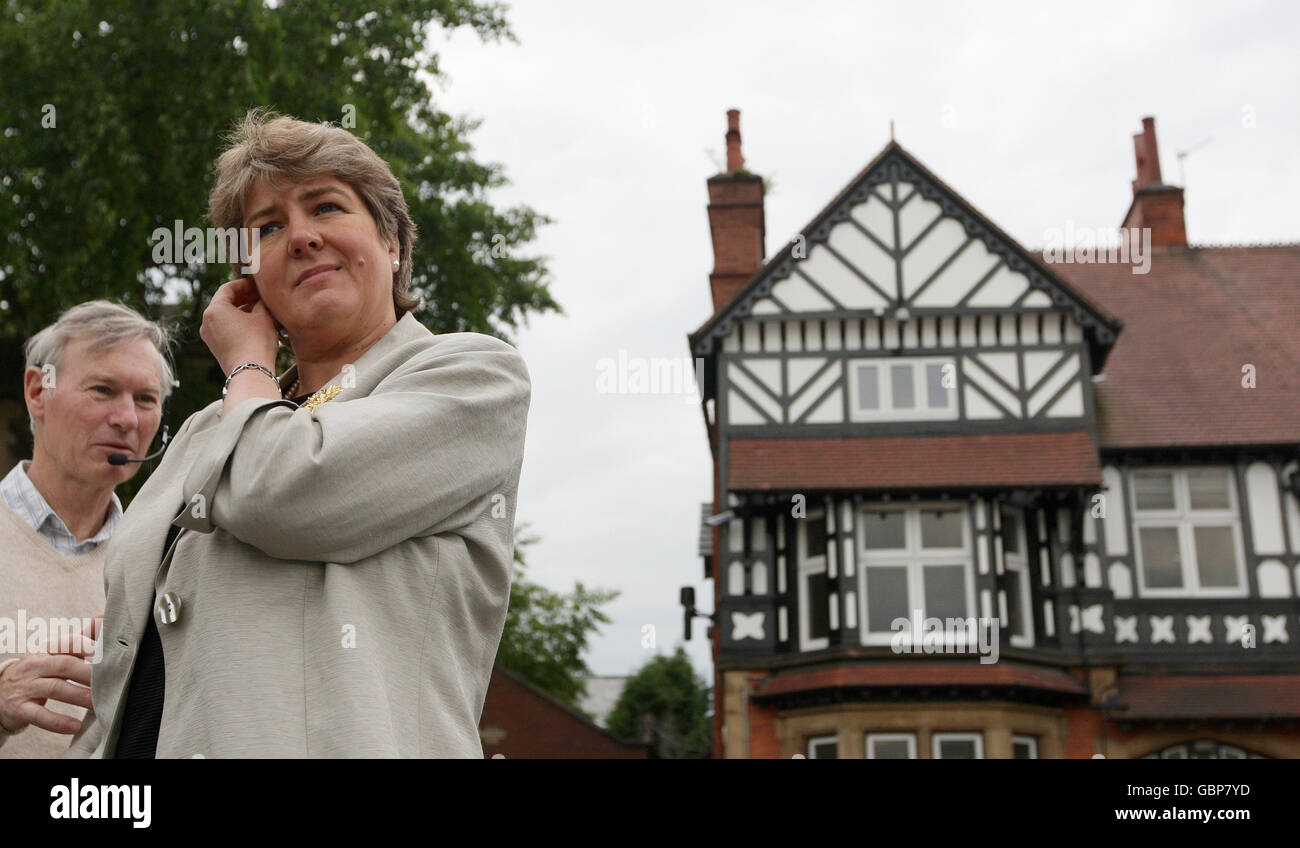 Labour MP Jane Kennedy prepares to give a television interview outside ...