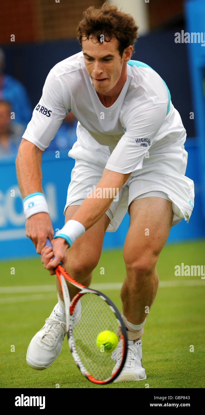 Great Britain's Andy Murray on his way to victory over Italy's Andreas ...