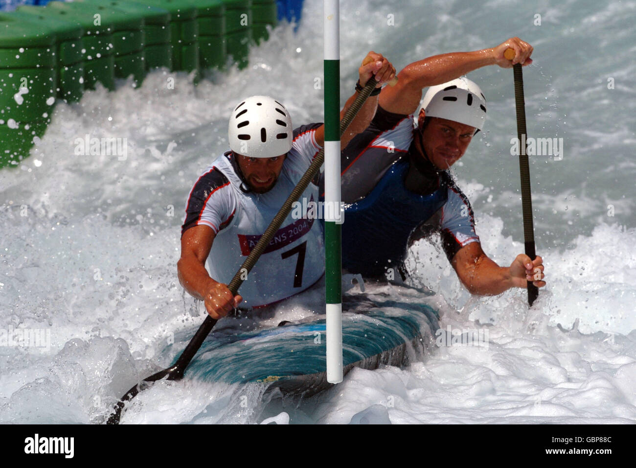 Canoeing - Athens Olympic Games 2004 - Kayak Slalom Racing Stock Photo ...