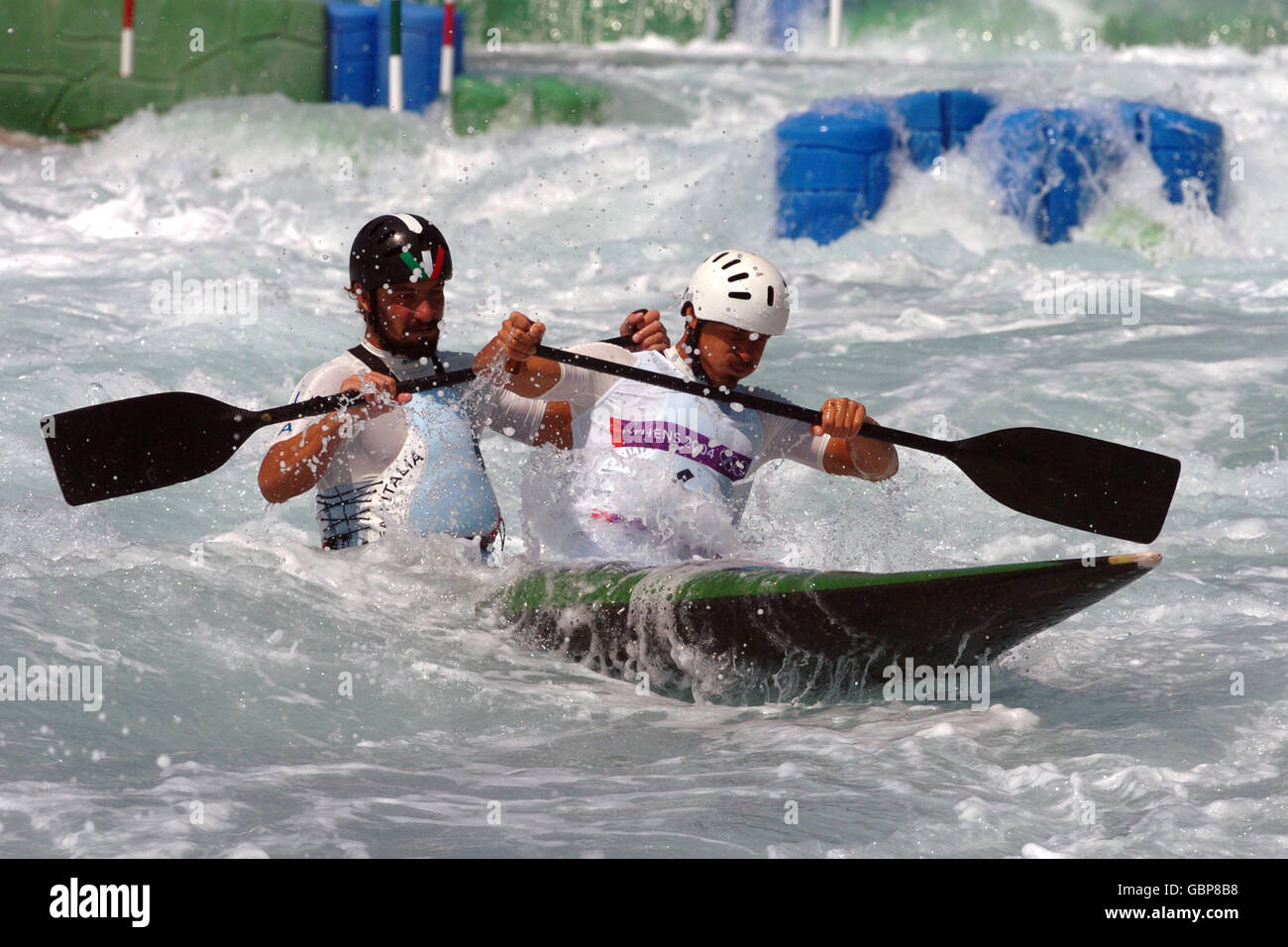 Canoeing - Athens Olympic Games 2004 - Kayak Slalom Racing Stock Photo ...