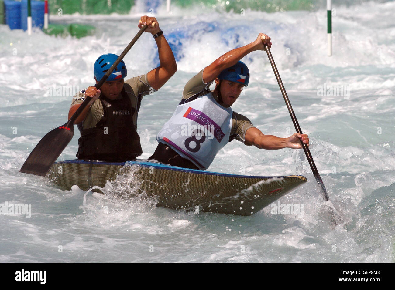 Canoeing - Athens Olympic Games 2004 - Kayak Slalom Racing Stock Photo ...
