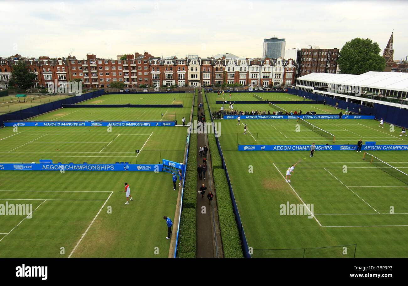 General view of courts at The Queen's Club, Kensington Stock Photo - Alamy