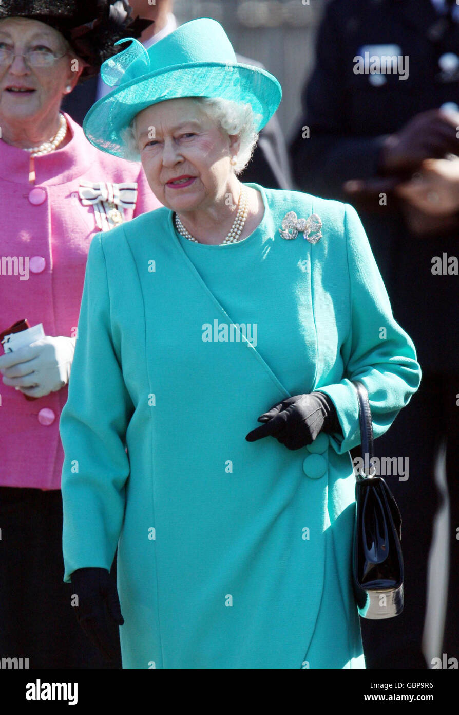 Queen Elizabeth II arrives at Weymouth Train Station, Dorset. The Queen ...