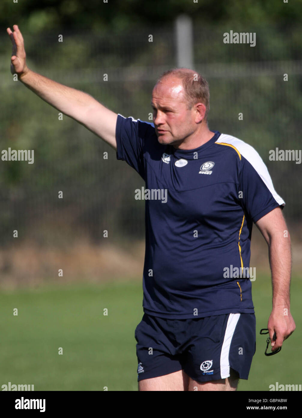 Scotland coach Andy Robinson during a training session at the Stadionul ...