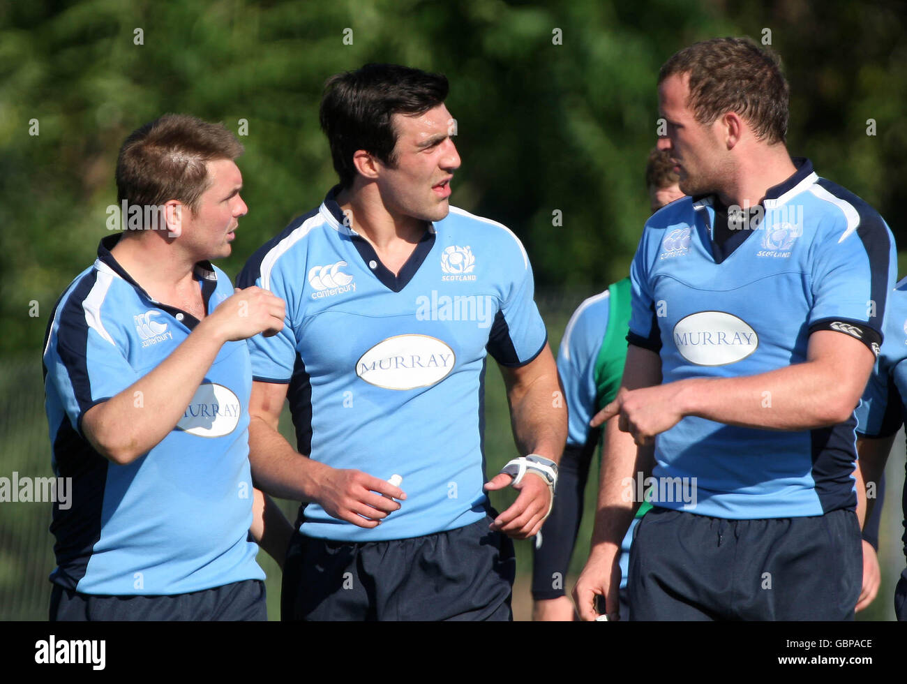 Scotland A's Geoff Cross, Kelly Brown and James Eddie (left to right ...