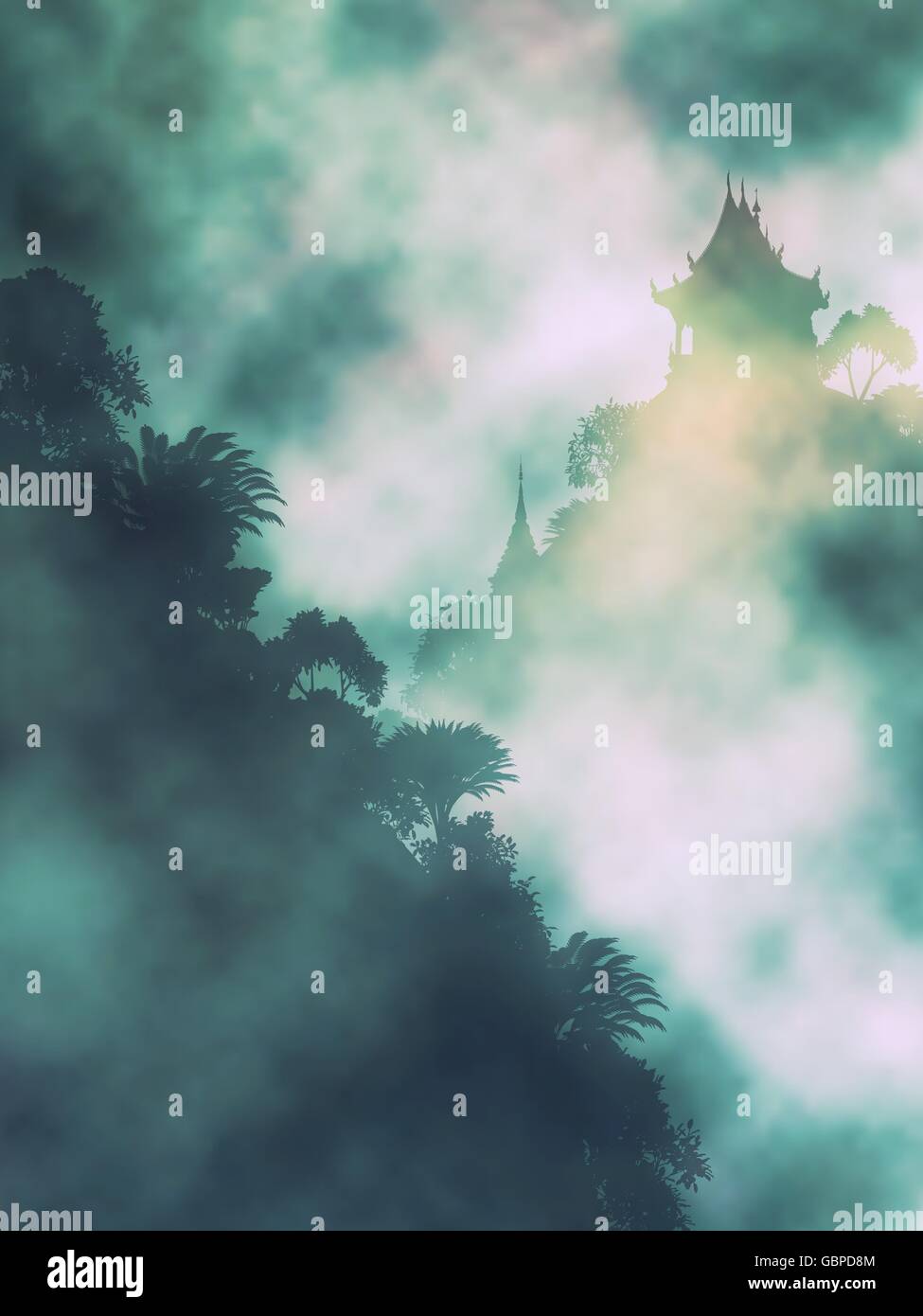 Temple forest Stock Vector Images - Alamy