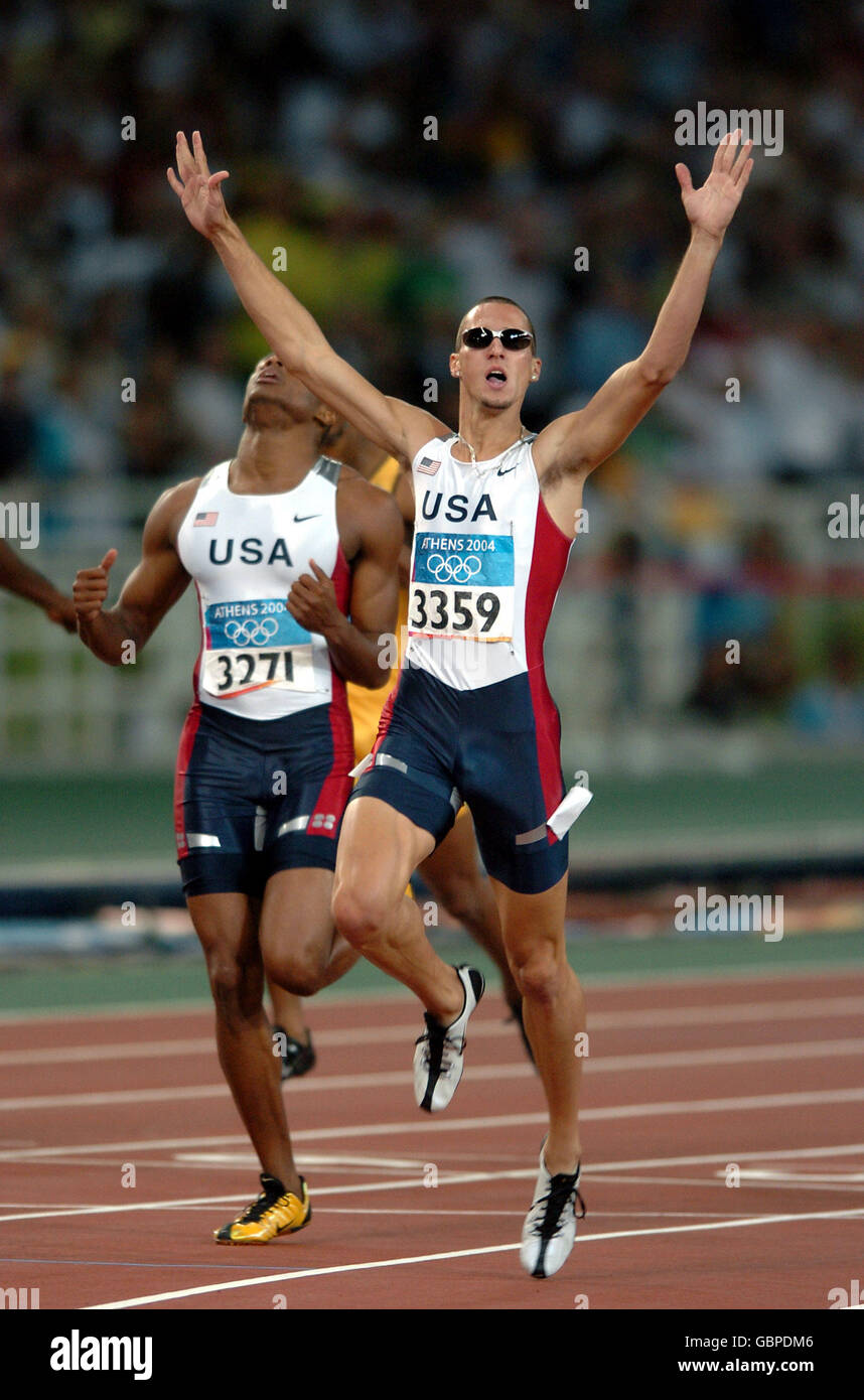 Athletics athens olympic games 2004 mens 400m final hi-res stock ...