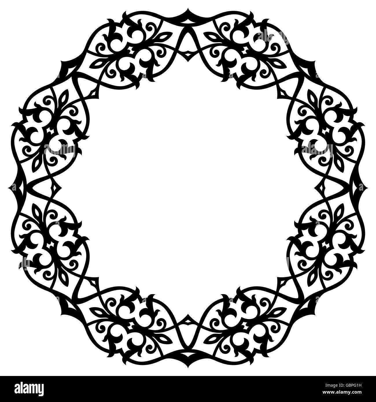 Floral Modern Round Frame Stock Photo - Alamy