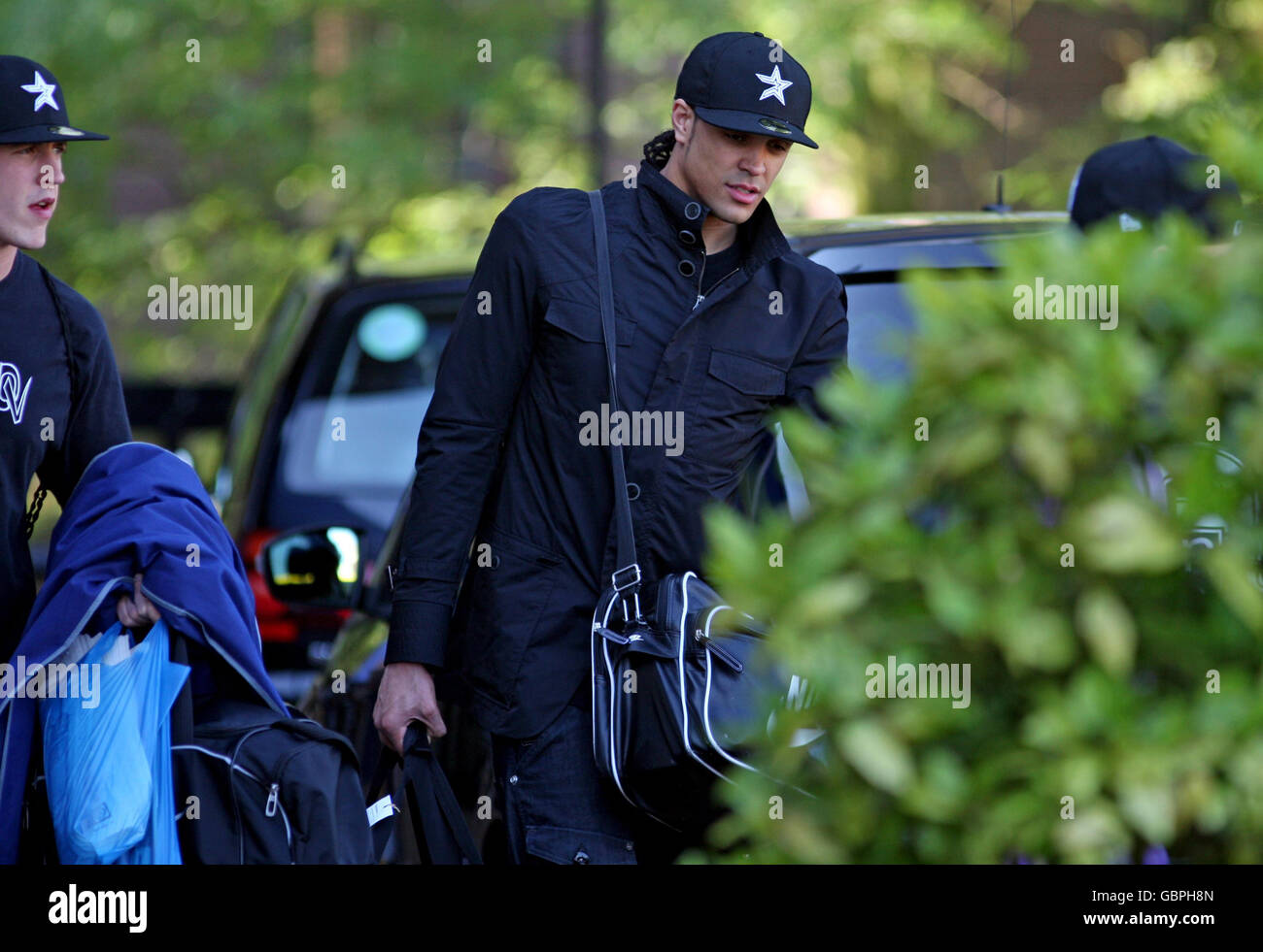 Members of dance troupe Diversity leave their hotel in Wembley, London ...
