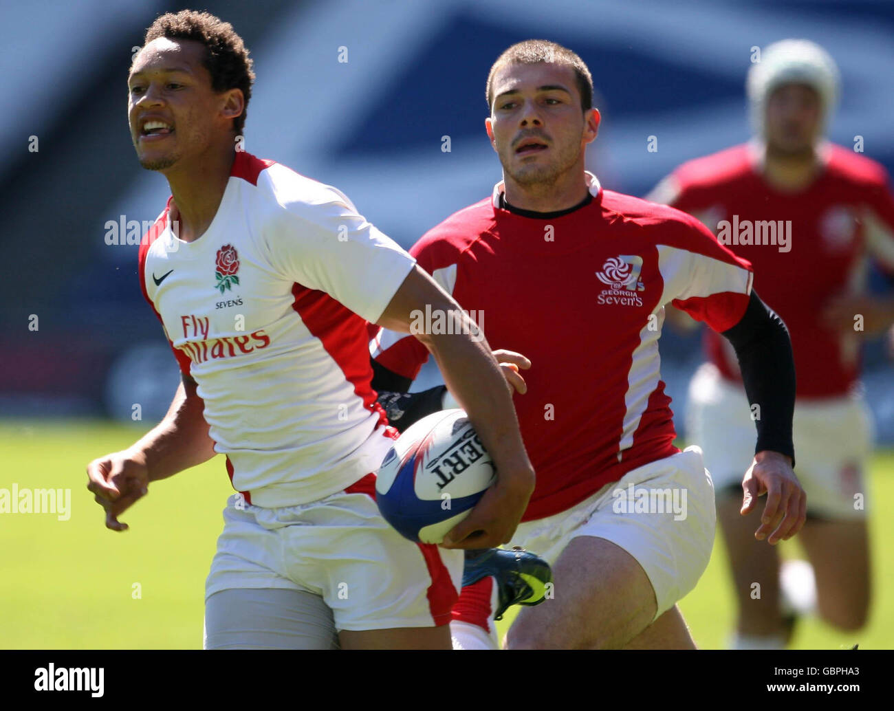 England's Ben Gollings in action with Georgia's Giorgi Begdze during ...