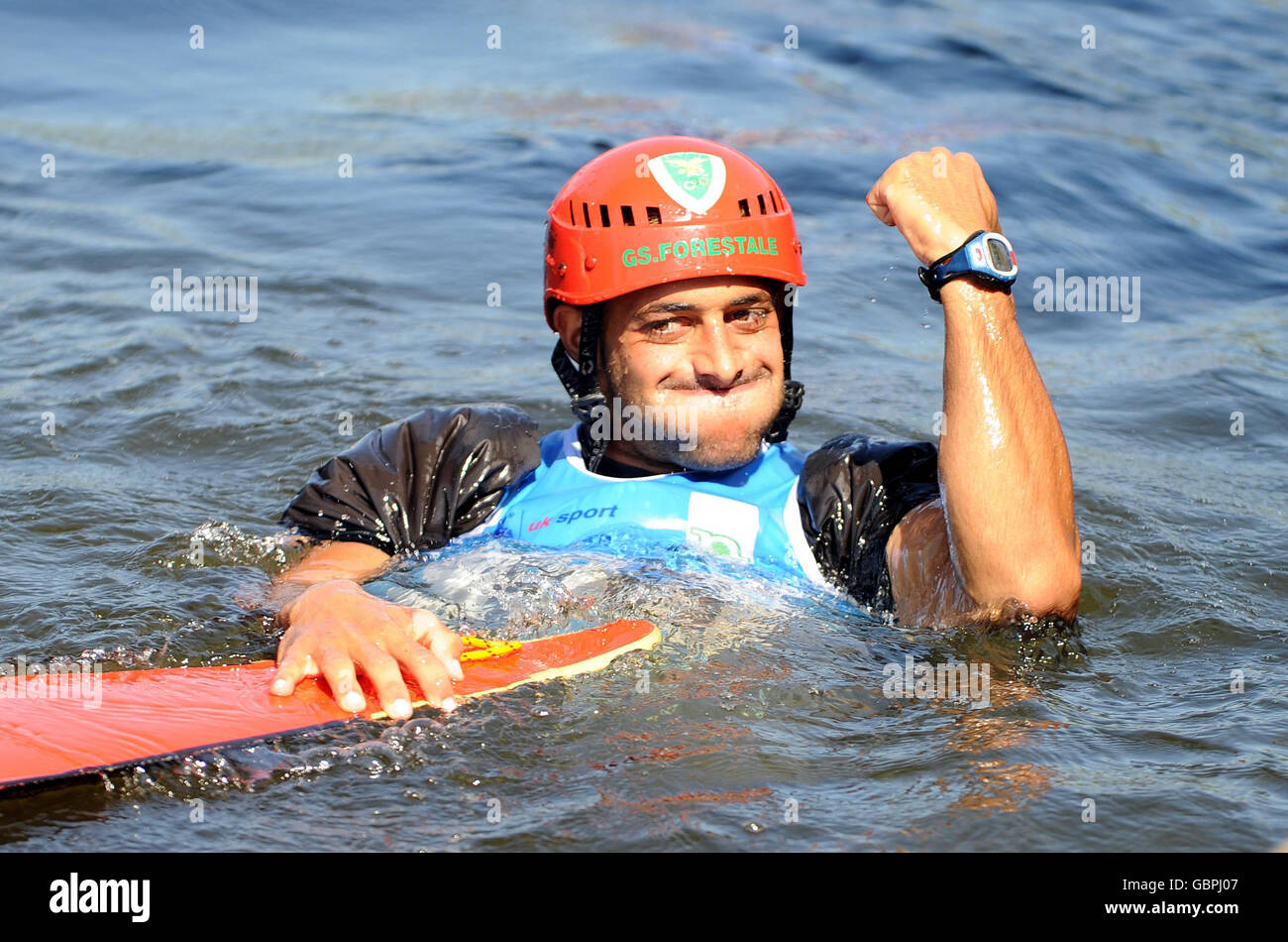 Italy's gold medalist Daniele Molmenti celebrates after today's victory ...