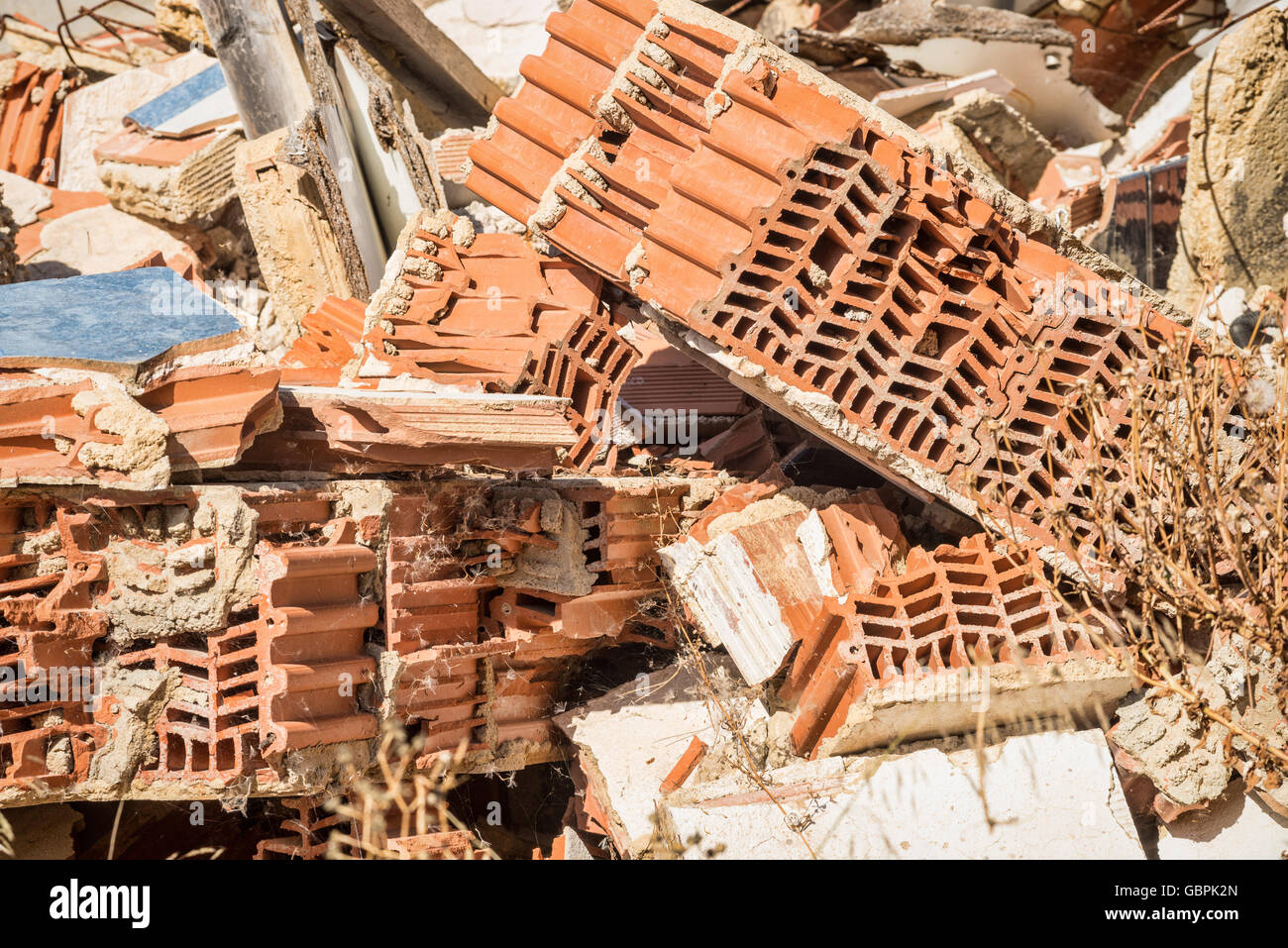 Full frame take of demolition rubble Stock Photo - Alamy