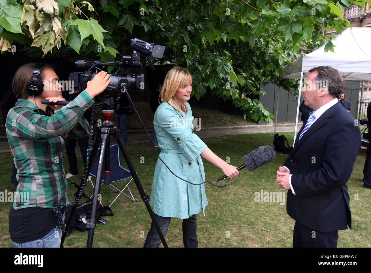 Shadow Defence secretary Dr Liam Fox is interviewed by PA staff Ellie ...