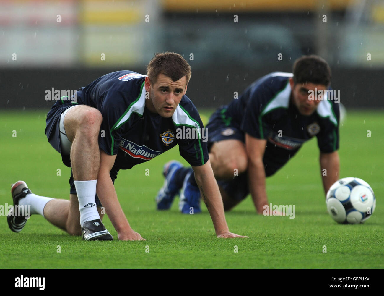 Northern irelands corry evans training session arena garibaldi stadium ...