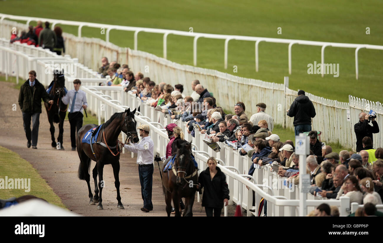 Horse racing family fun day worcester racecourse hi-res stock ...
