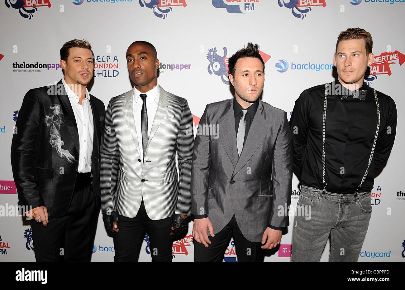 Boyband Blue (from left to right) Duncan James, Simon Webbe, Anthony ...