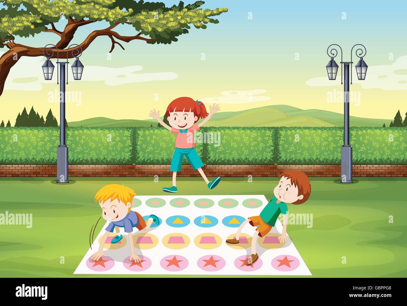 Children playing in the park illustration Stock Vector Image & Art - Alamy