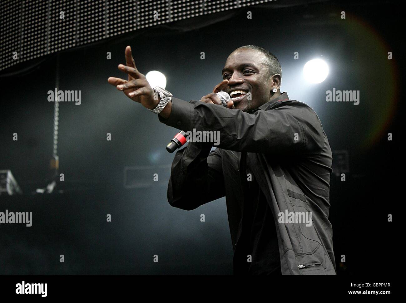 Akon performing on stage during Capital 95.8 Summertime Ball with ...