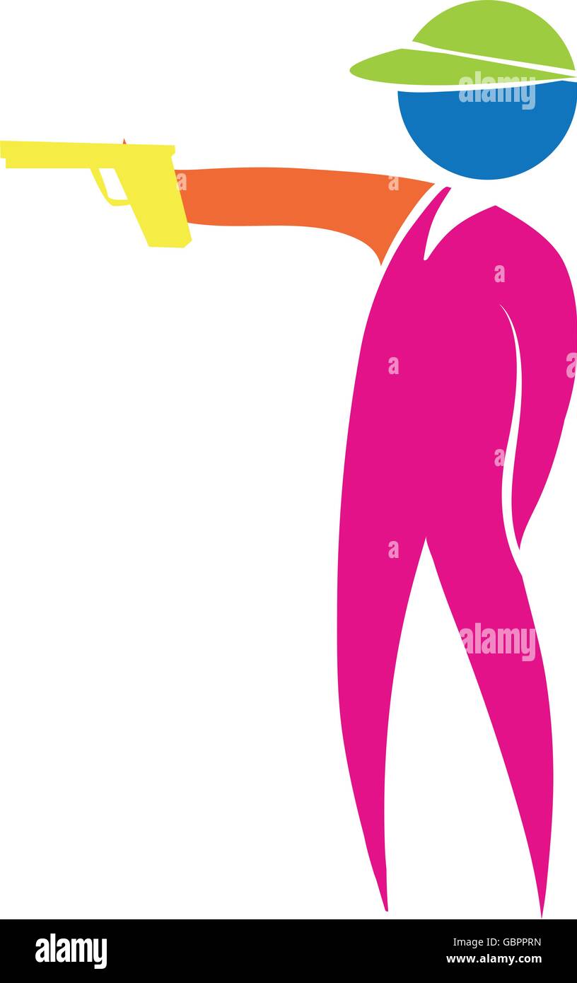 Shooting gun icon in colors illustration Stock Vector Image & Art - Alamy