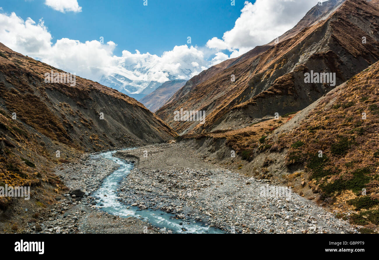 Crystal clean glacier river flowing through a valley Stock Photo - Alamy