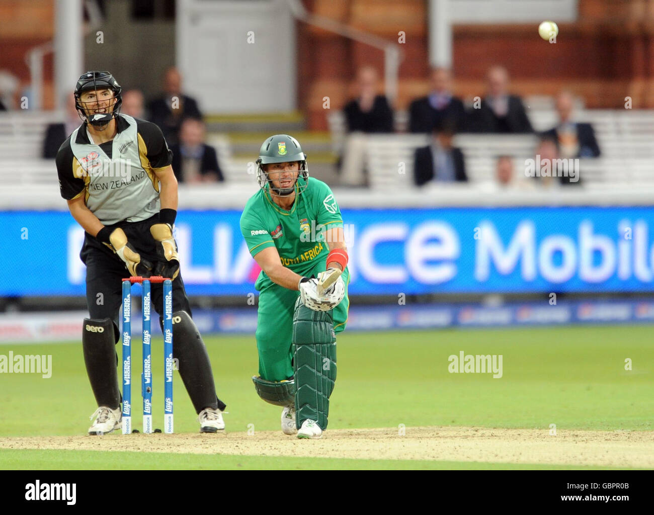 South Africa's Herschelle Gibbs is caught and bowled by New Zealand's ...